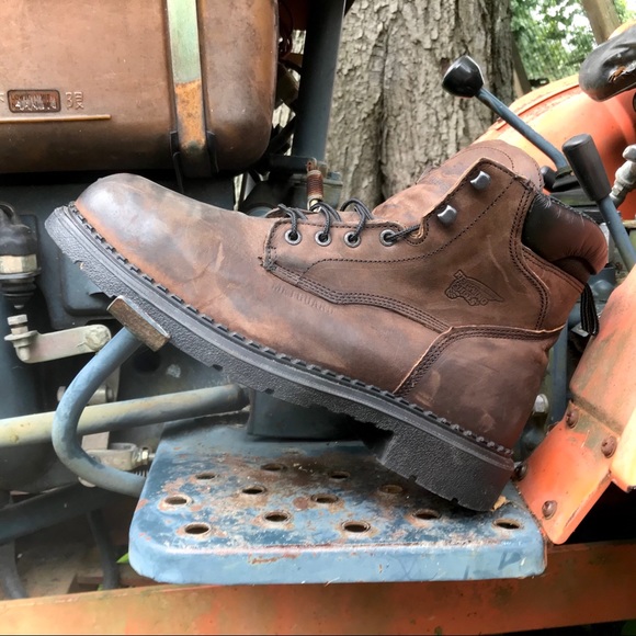 Red Wing Shoes | Shoes | Red Wing Brown Leather Work Boots 4433 Mens ...